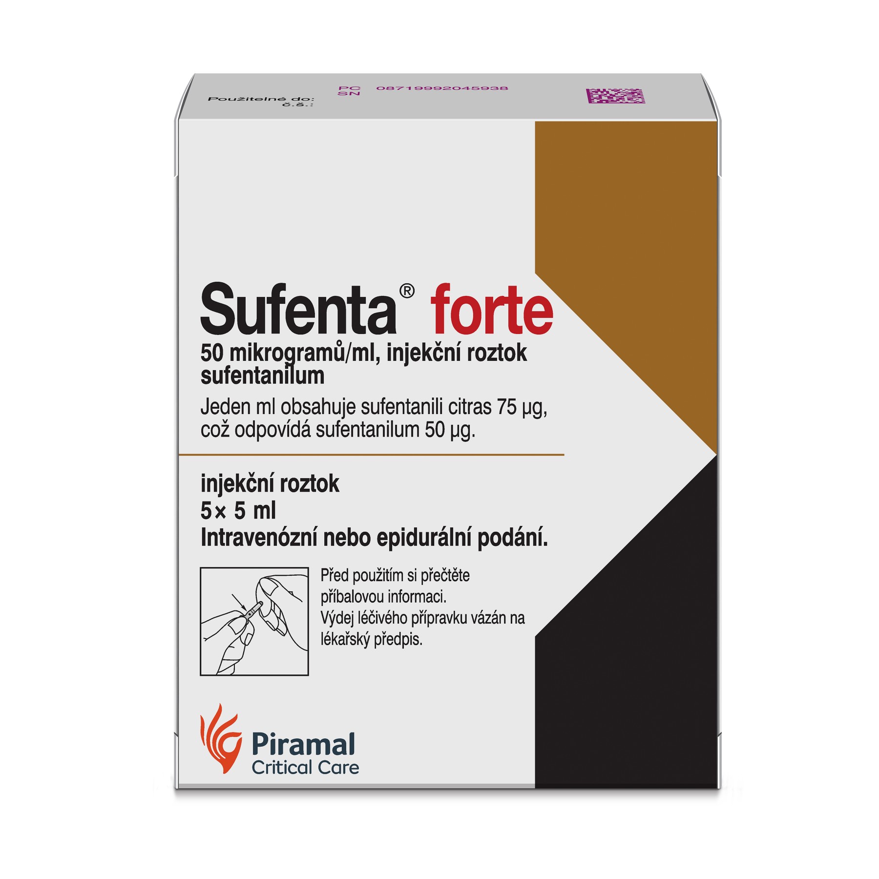 Sufenta Forte 5 mL Czech Republic - UK - Piramal Critical Care